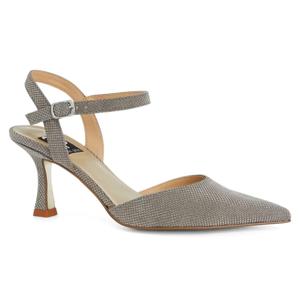 Genesis Heel in Pewter Fabric