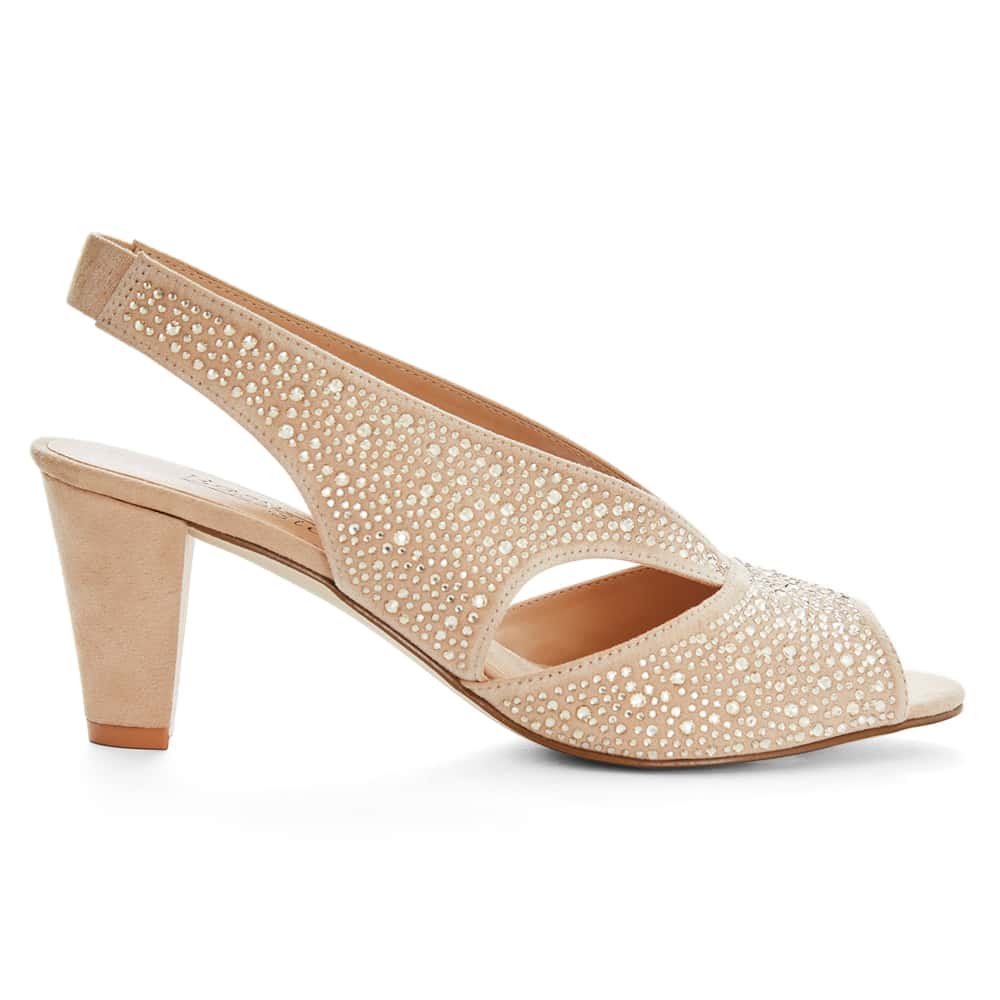 Angie Heel in Champagne Fabric