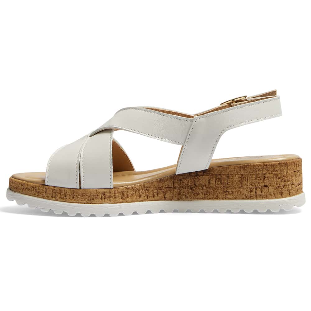 Idle Wedge in White Leather