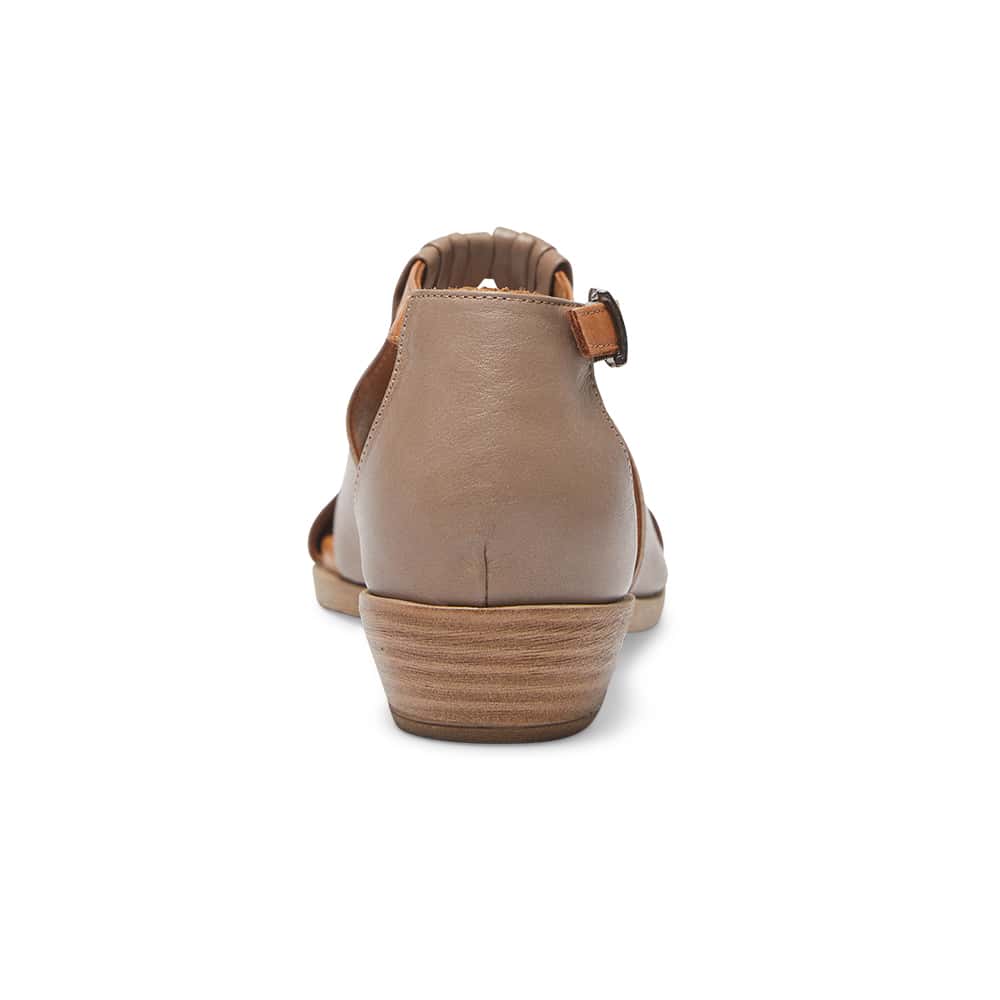 Laguna Sandal in Taupe & Cognac Leather | Easy Steps | Shoe HQ