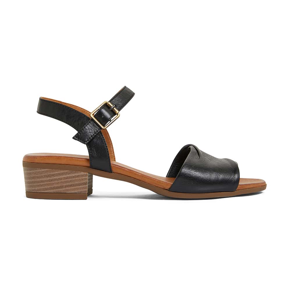 Maisy Heel in Black Leather | Easy Steps | Shoe HQ