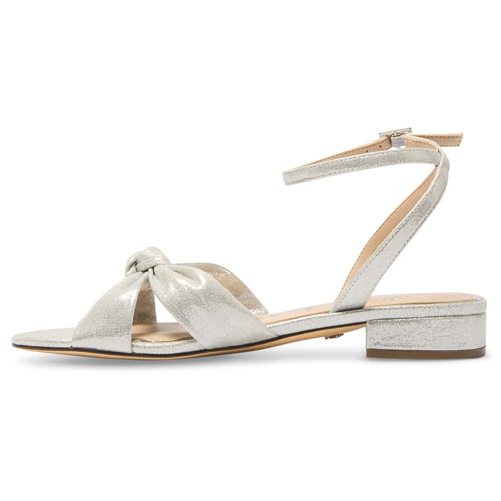Sulma Heel in Silver Shimmer Suedette