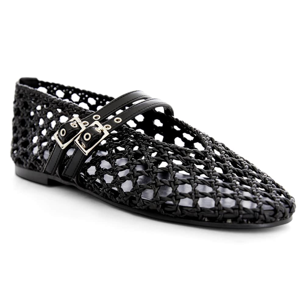 Ebony Flat in Black Weave
