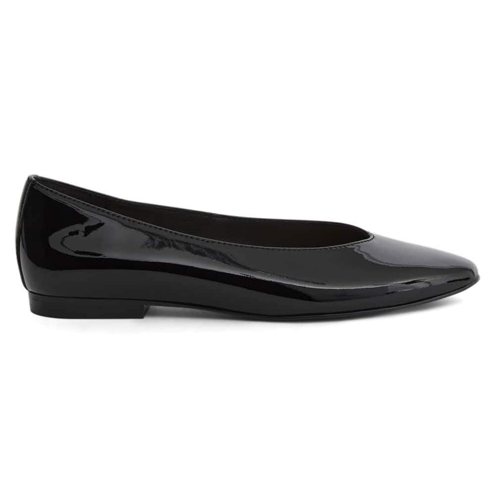 Elite Ballet Flat in Black Patent