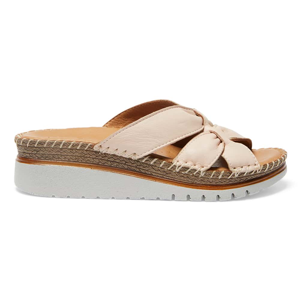 Hannah Slide in Blush Leather