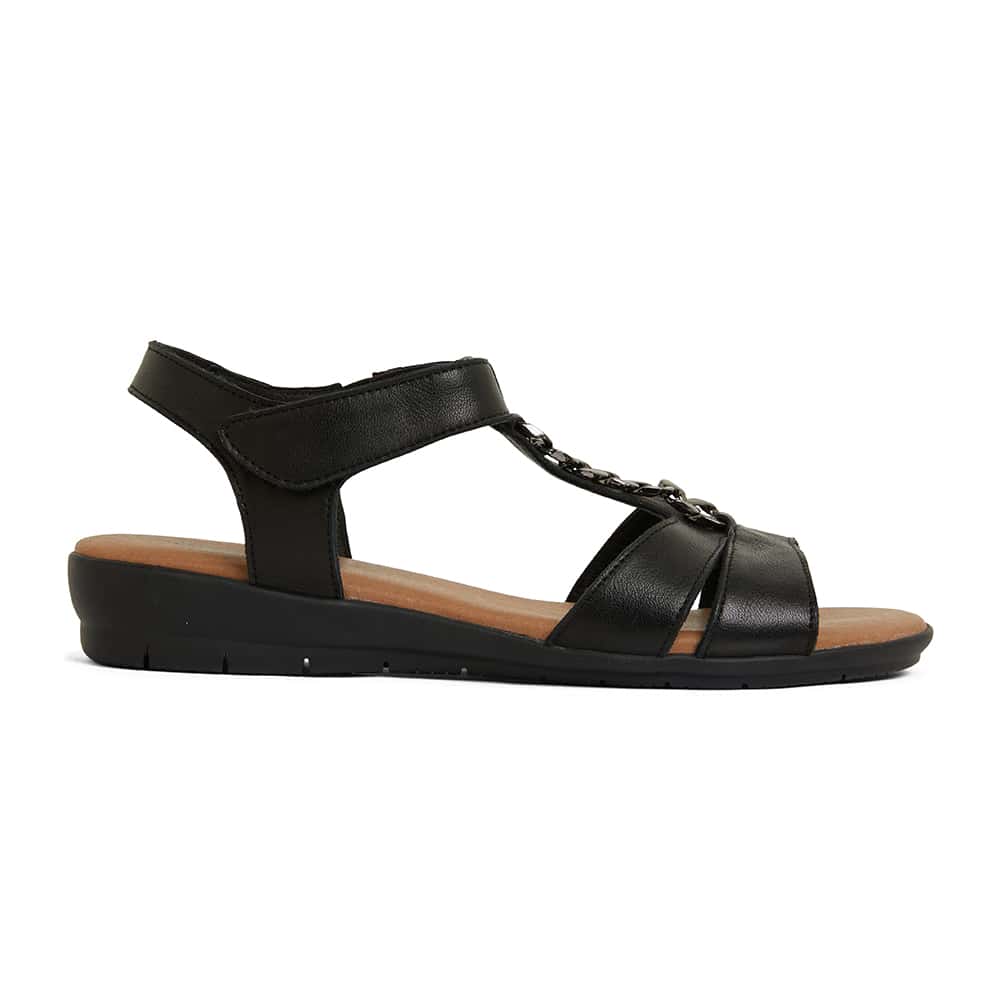 Baleno Sandal in Black Leather | Active Flex | Shoe HQ