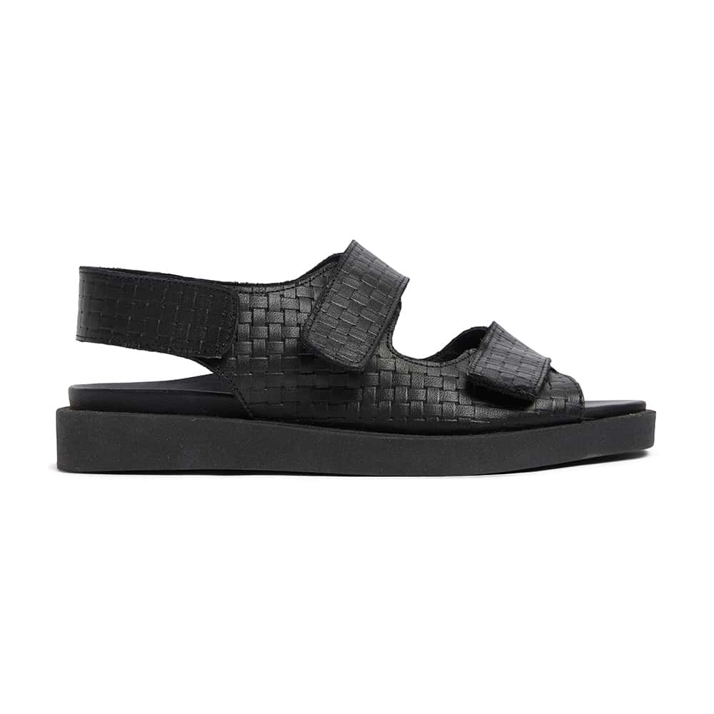 Java Sandal in Black Leather | Active Flex | Shoe HQ