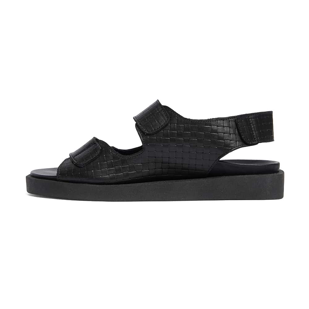 Java Sandal in Black Leather | Active Flex | Shoe HQ