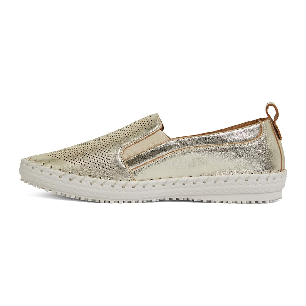 Riva Sneaker in Soft Gold Leather | Active Flex | Shoe HQ
