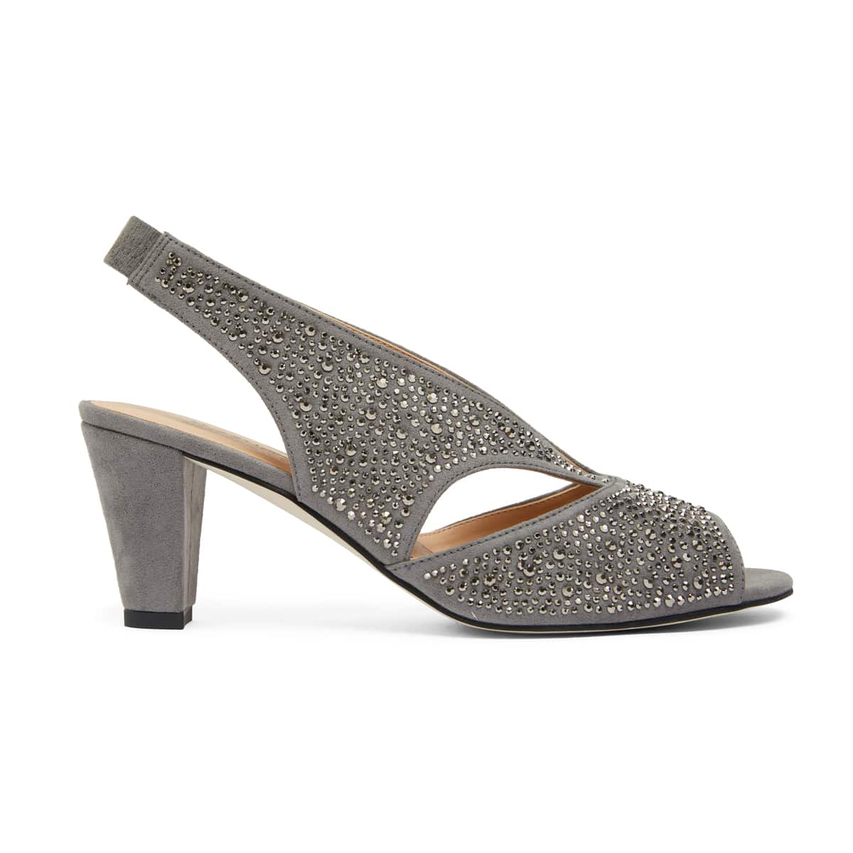 Angie Heel in Grey Sparkle | Easy Steps | Shoe HQ