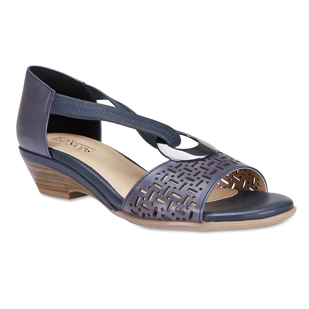 Chime Sandal in Navy Leather | Easy Steps | Shoe HQ