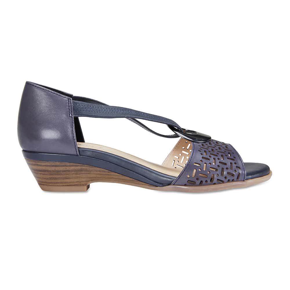 Chime Sandal in Navy Leather | Easy Steps | Shoe HQ