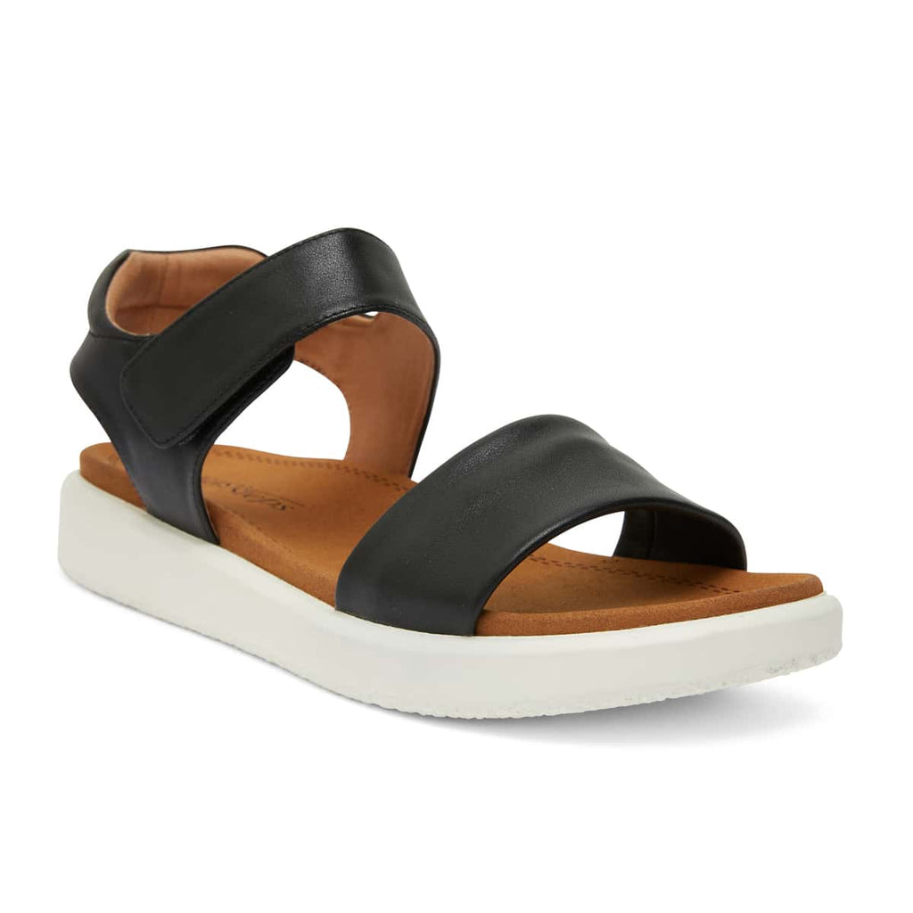 Falcon Sandal in Black Leather | Easy Steps | Shoe HQ