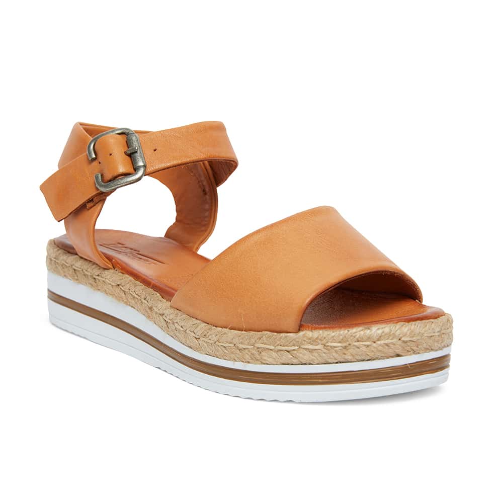 Holiday Espadrille in Cognac Leather | Easy Steps | Shoe HQ