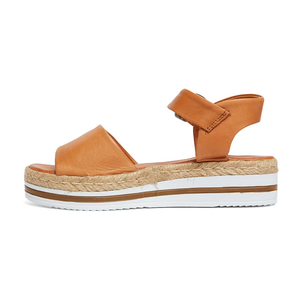 Holiday Espadrille in Cognac Leather | Easy Steps | Shoe HQ