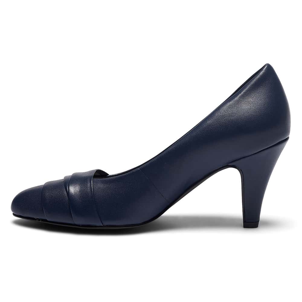 Matilda Heel in Navy Leather | Easy Steps | Shoe HQ