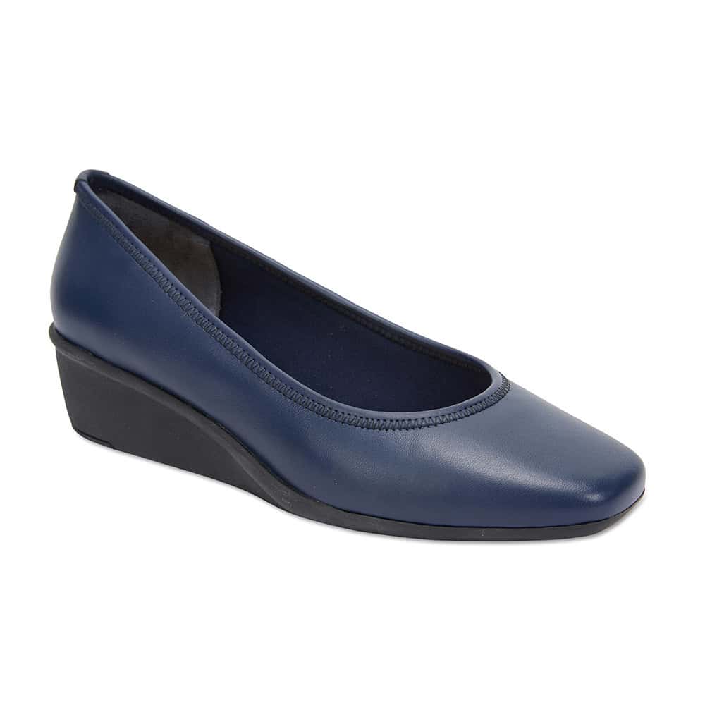 Easy Steps | Prism Heel in Navy Leather