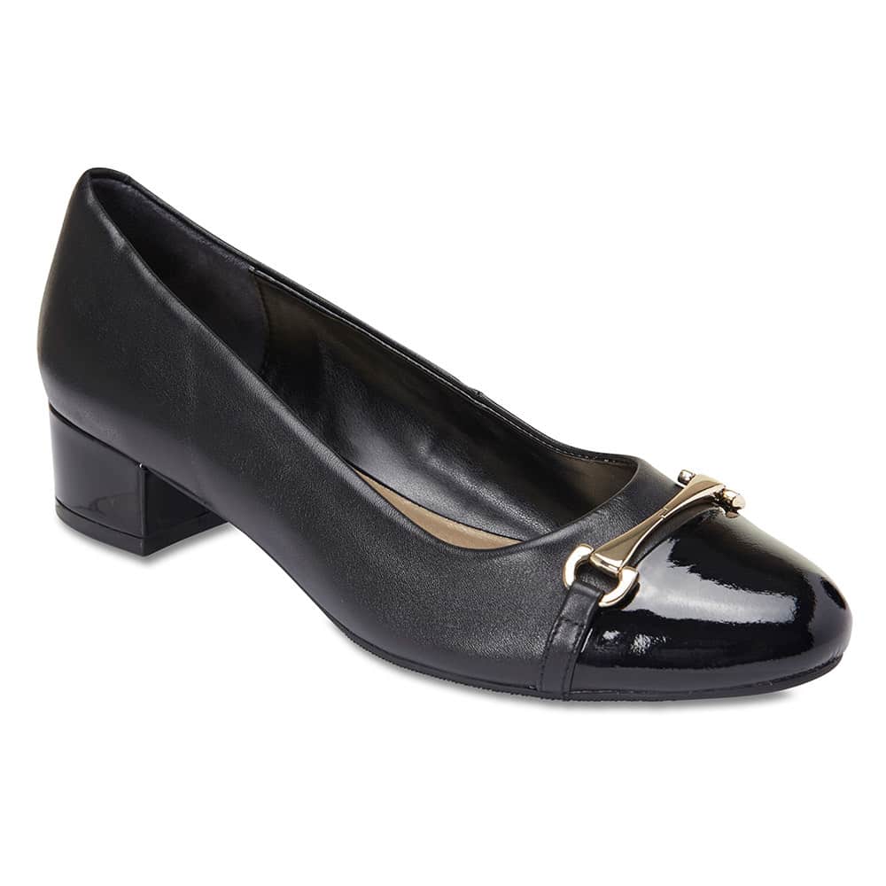 Easy Steps | Riley Heel in Black Leather