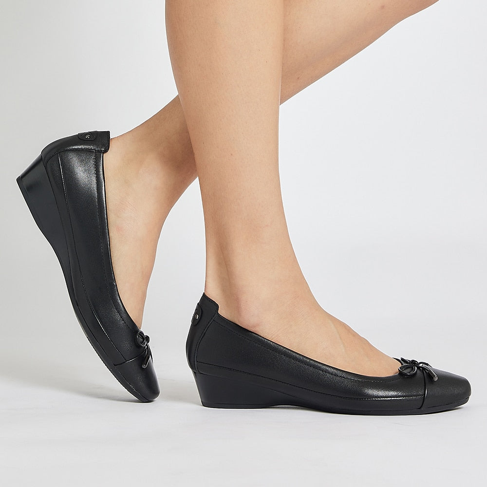 Shannon Heel in Black Leather | Easy Steps | Shoe HQ