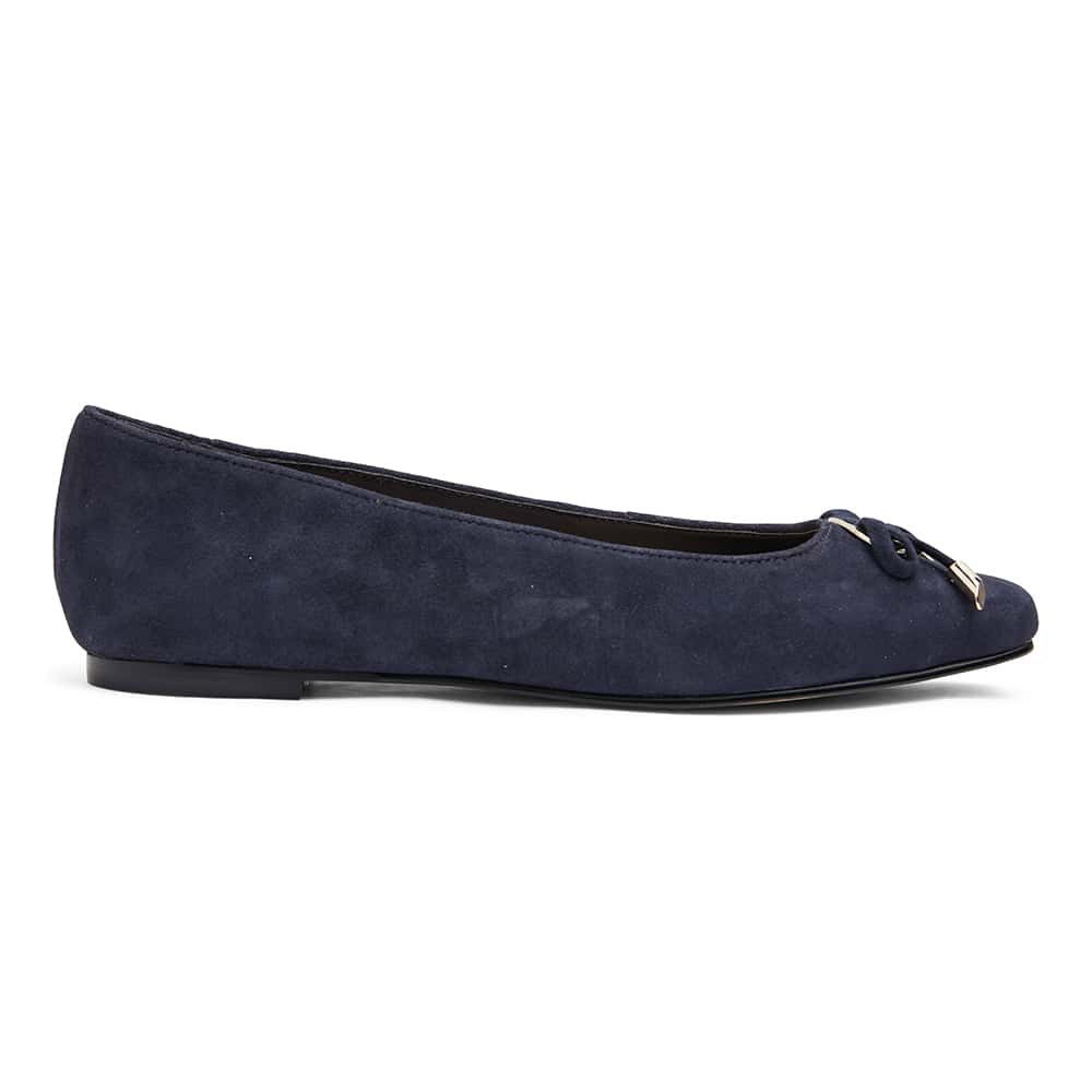 Easy Steps | Tabbatha Flat in Navy Suede