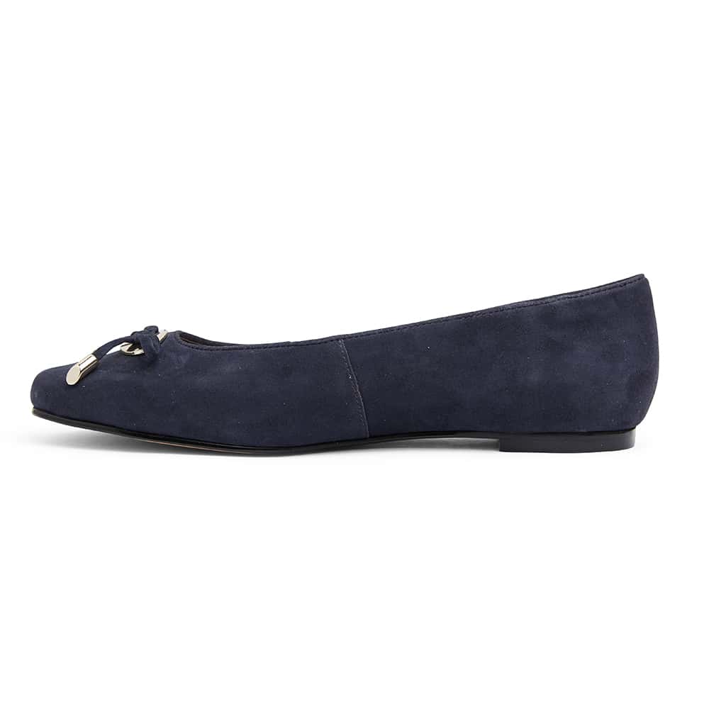 Easy Steps | Tabbatha Flat in Navy Suede