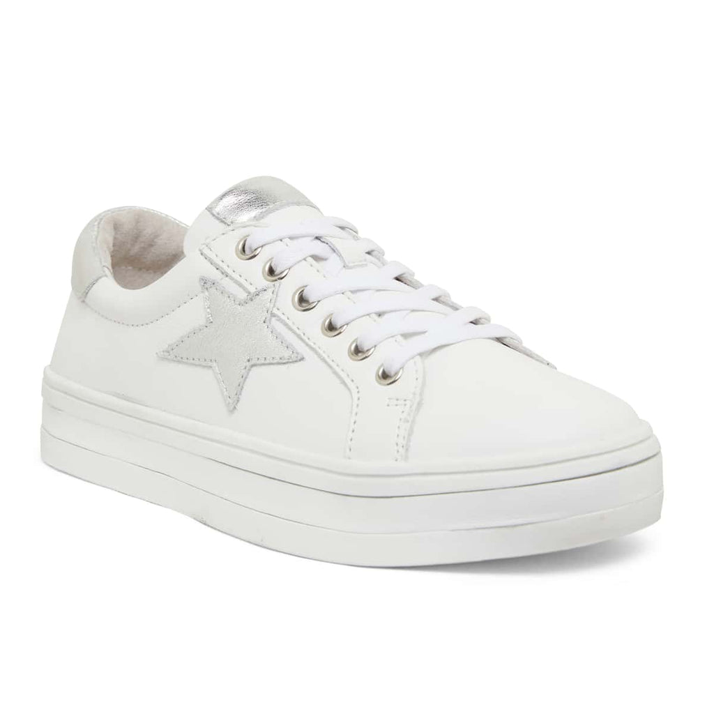 Ultra Sneaker in Silver & White Leather | Easy Steps | Shoe HQ