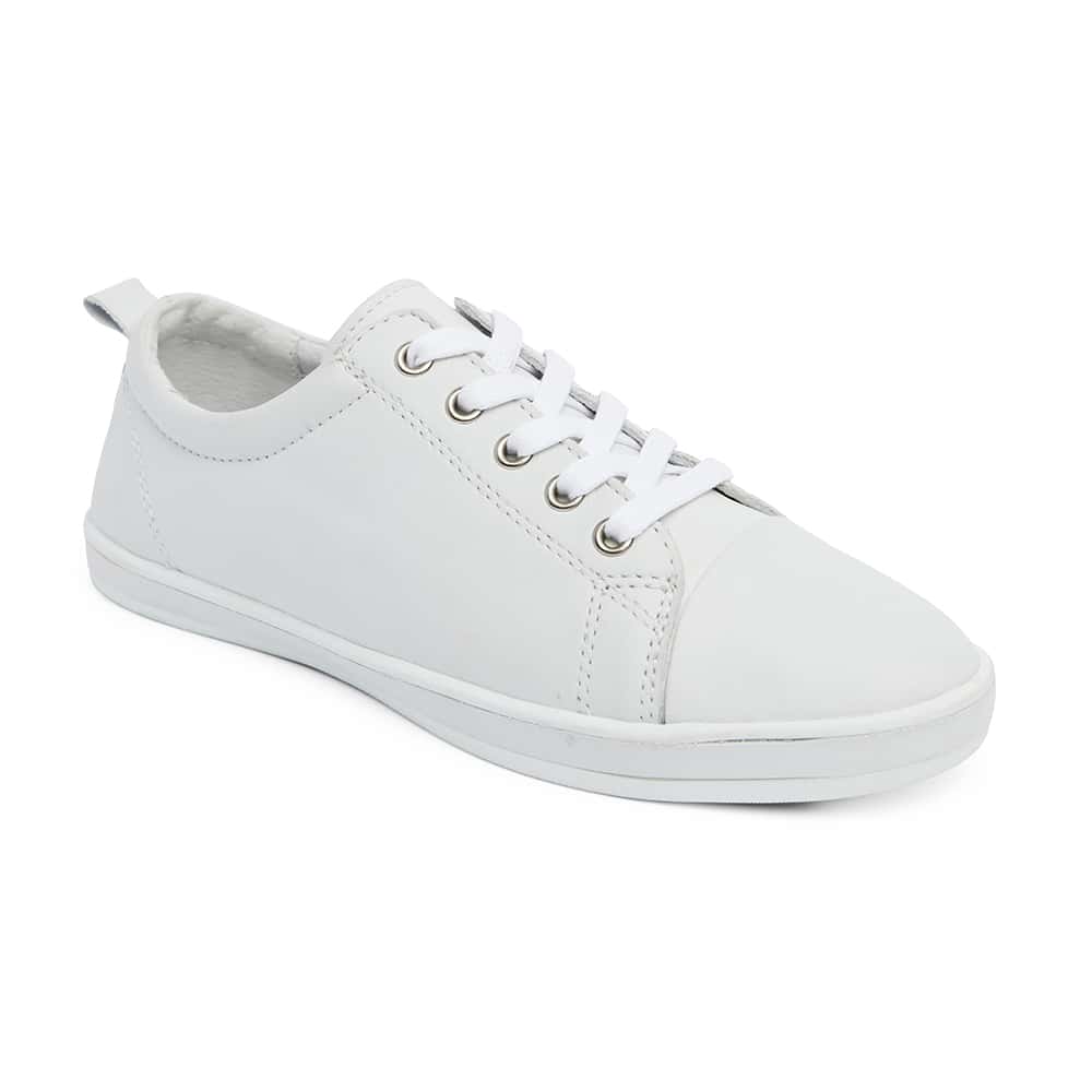 Waffle Sneaker in White Leather | Easy Steps | Shoe HQ