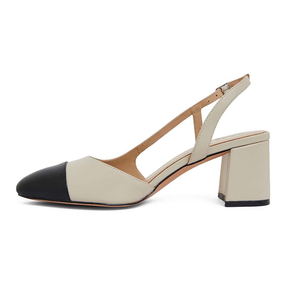 Chapter Heel in Black & Ivory Leather | Jane Debster | Shoe HQ