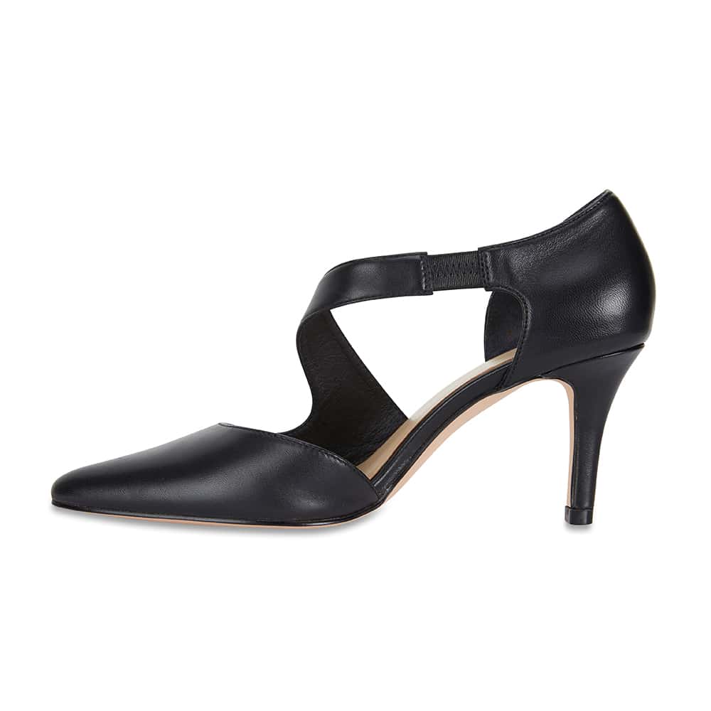 Chelsea Heel in Black Leather | Jane Debster | Shoe HQ
