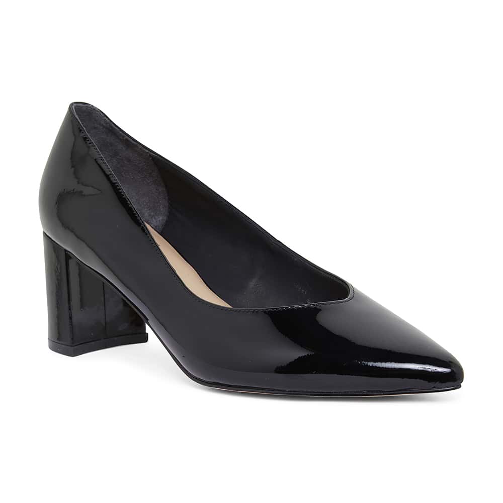 Gallery Heel in Black Patent | Jane Debster | Shoe HQ