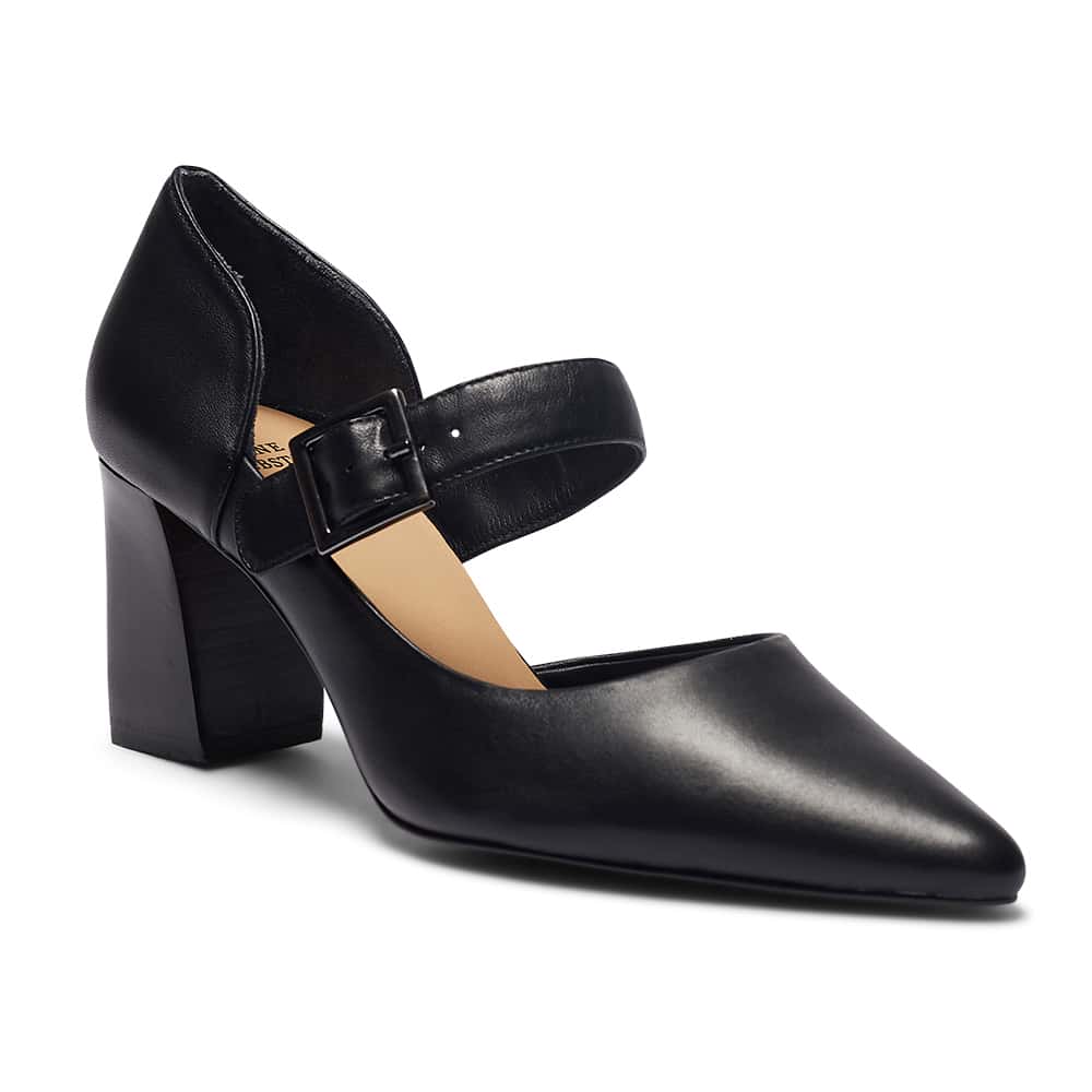 Giselle Heel in Black Leather | Jane Debster | Shoe HQ