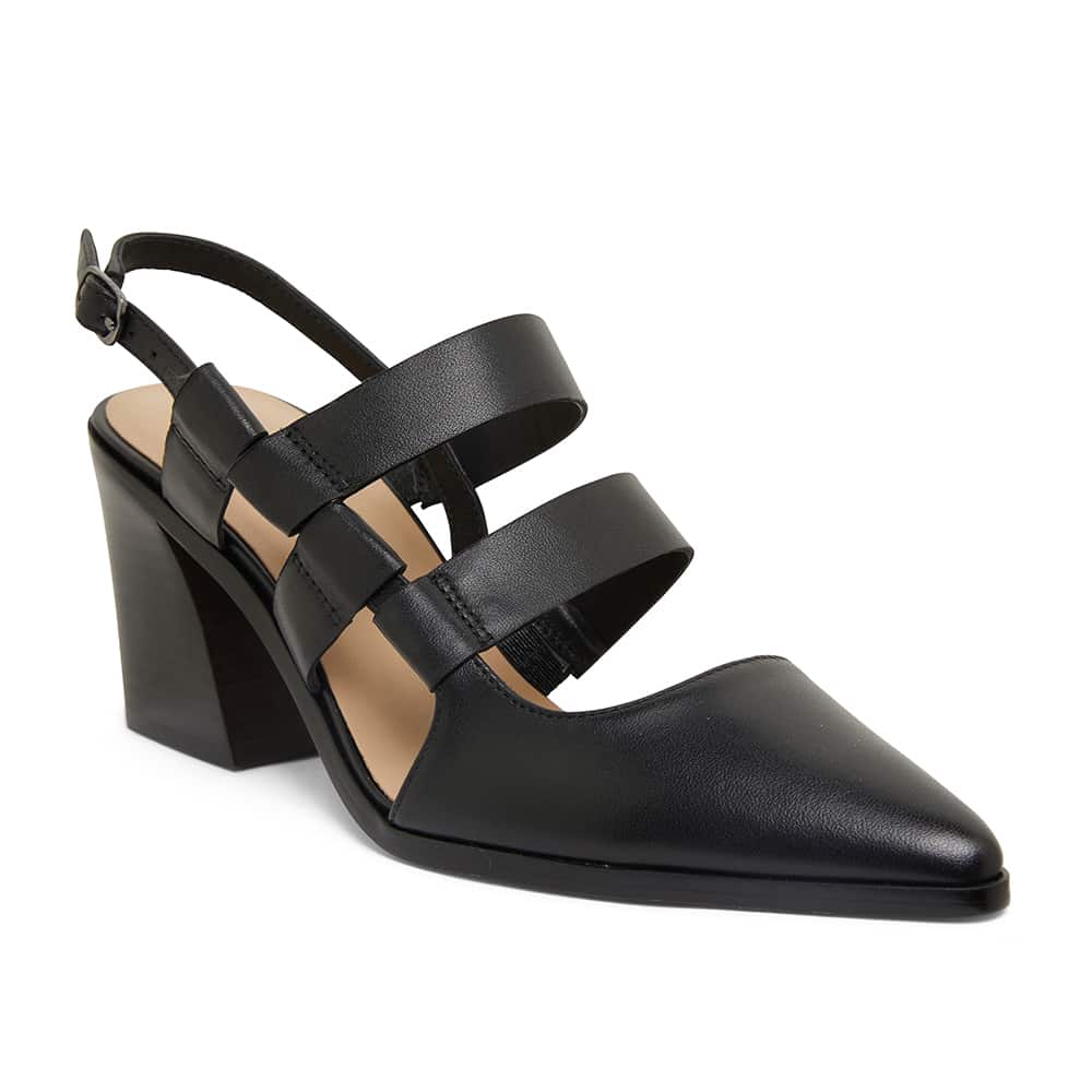 Gloria Heel in Black Leather | Jane Debster | Shoe HQ