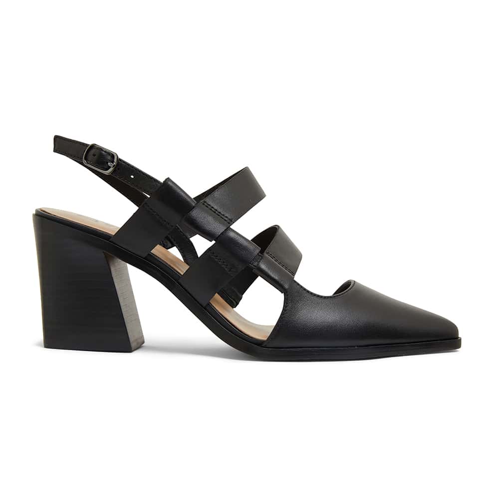 Gloria Heel in Black Leather | Jane Debster | Shoe HQ