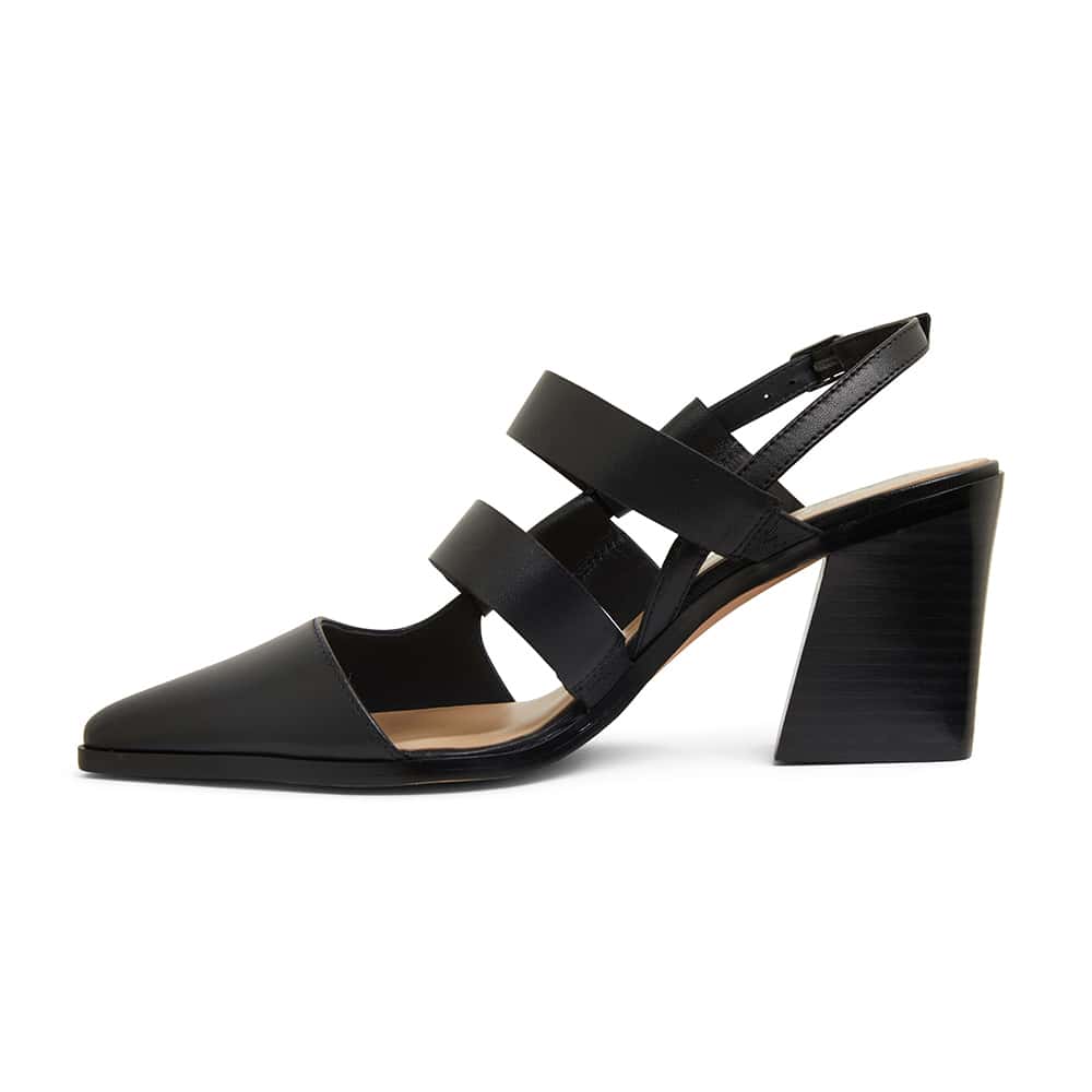 Gloria Heel in Black Leather | Jane Debster | Shoe HQ