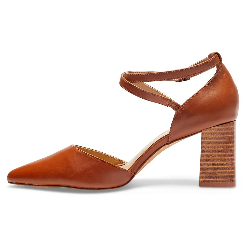 Gwyneth Heel in Cognac Leather | Jane Debster | Shoe HQ