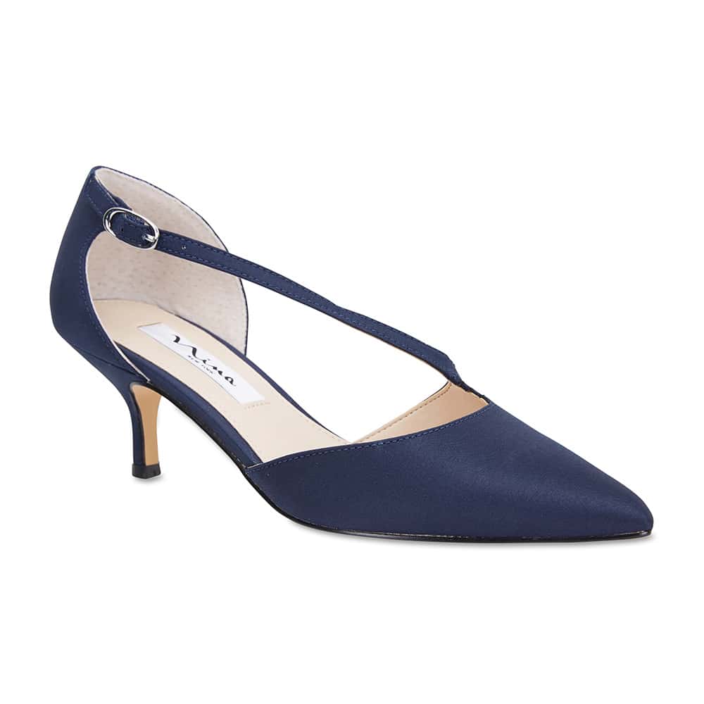 Nina | Tirisa Heel in Navy Satin