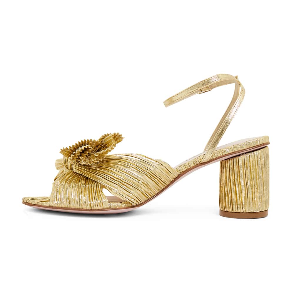 Secret Heel in Gold Fabric| Pink Inc | Shoe HQ