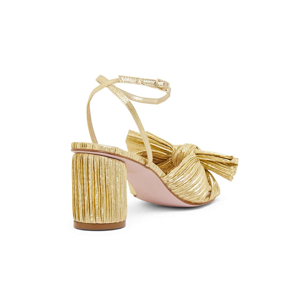 Secret Heel in Gold Fabric| Pink Inc | Shoe HQ