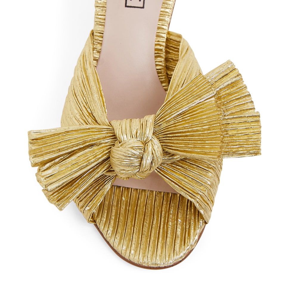 Secret Heel in Gold Fabric| Pink Inc | Shoe HQ