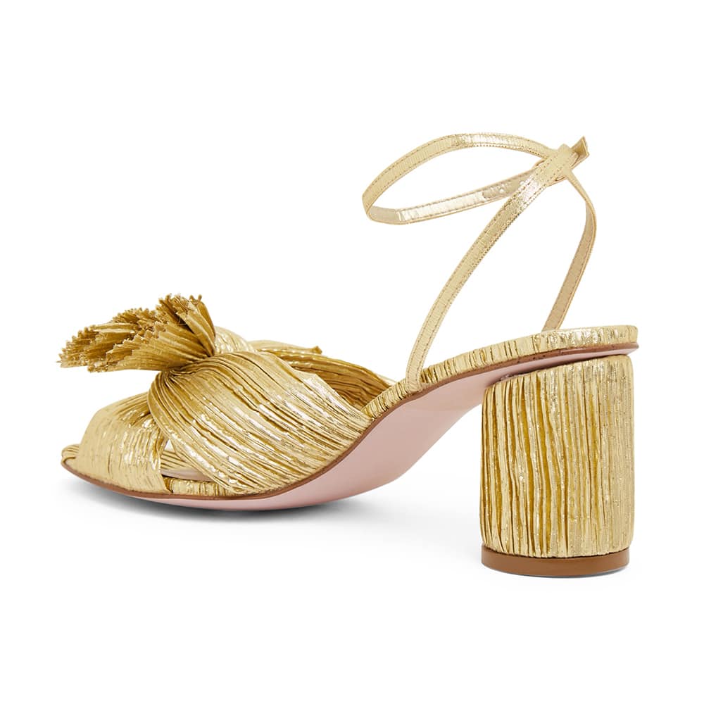 Secret Heel in Gold Fabric| Pink Inc | Shoe HQ