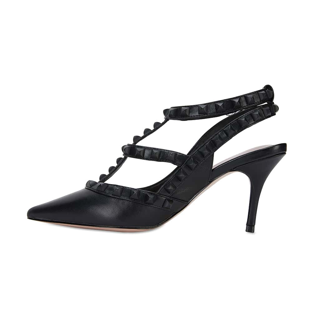 Pink Inc | Sphinx Heel in Black Leather