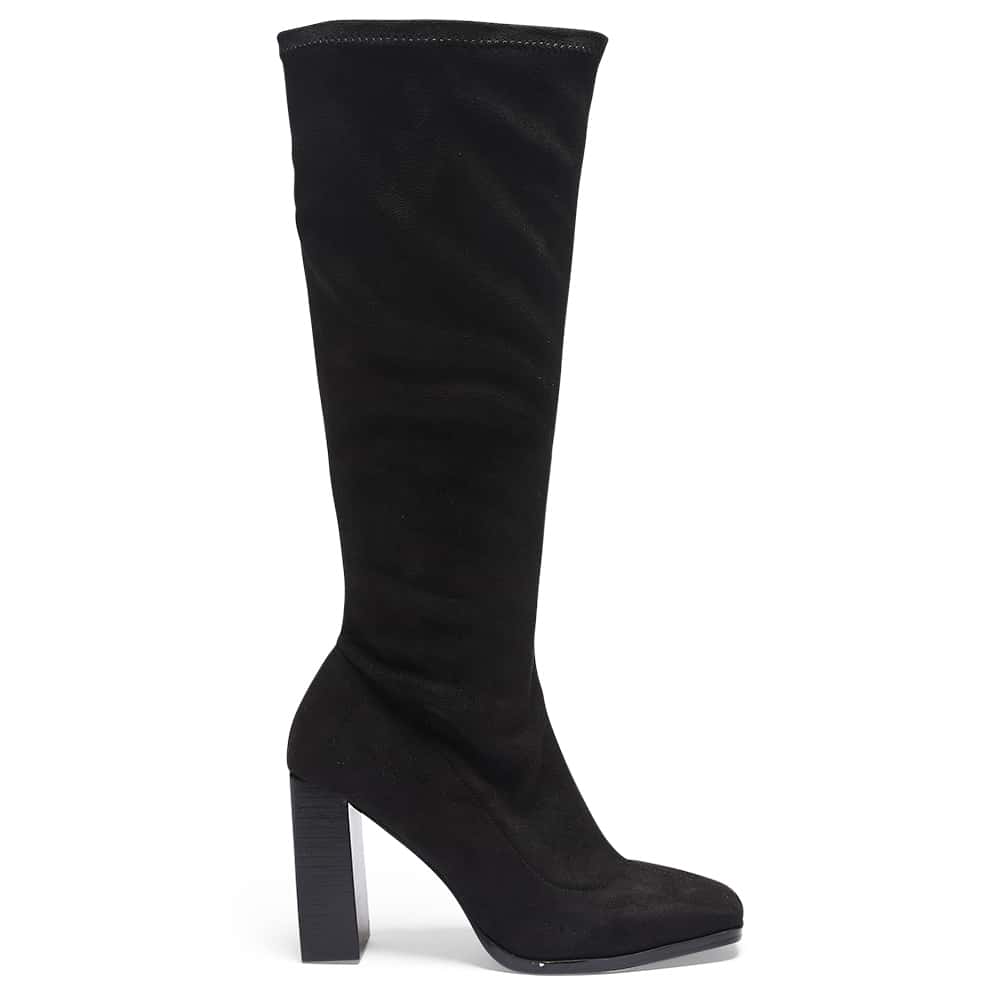 Damsel Boot in Black Suede Look | Ravella | Shoe HQ