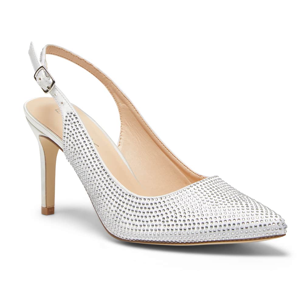 Whitney Heel in Ivory Satin