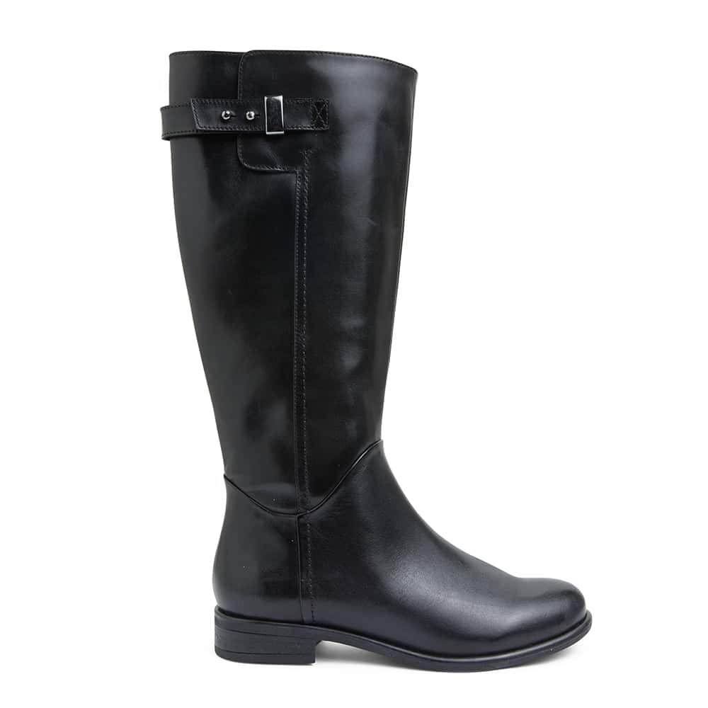 Baxter Long Boot in Black Leather | Sandler | Shoe HQ
