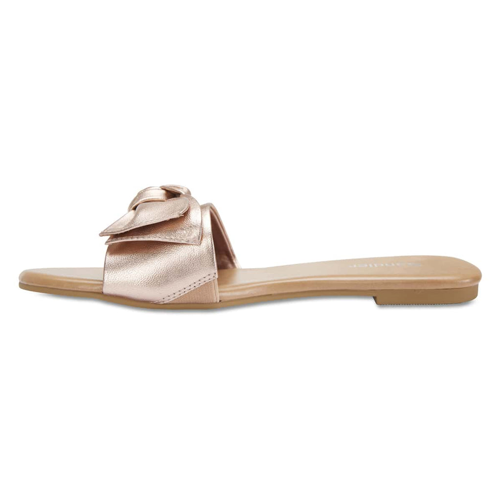 Dove Slide in Rose Gold Leather | Sandler | Shoe HQ