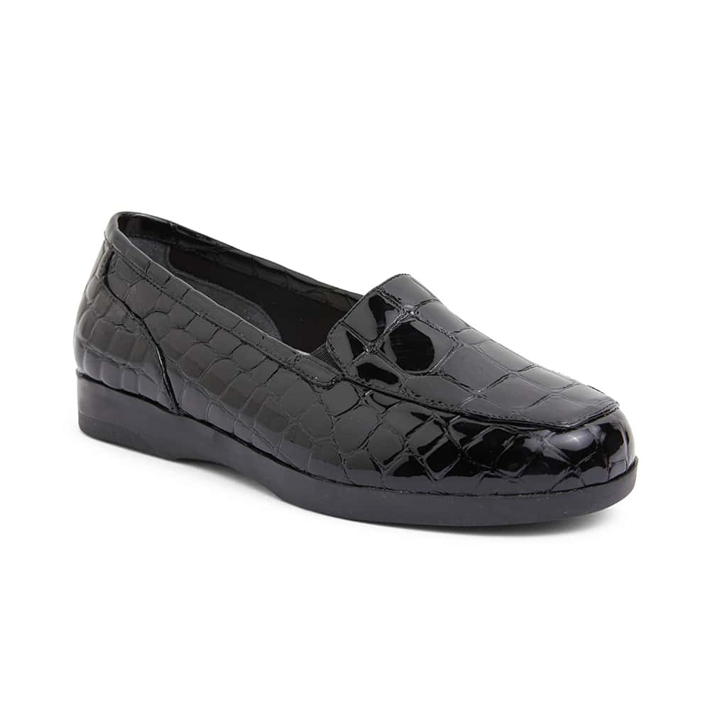 Verse Loafer in Black Patent | Wide Steps | Shoe HQ