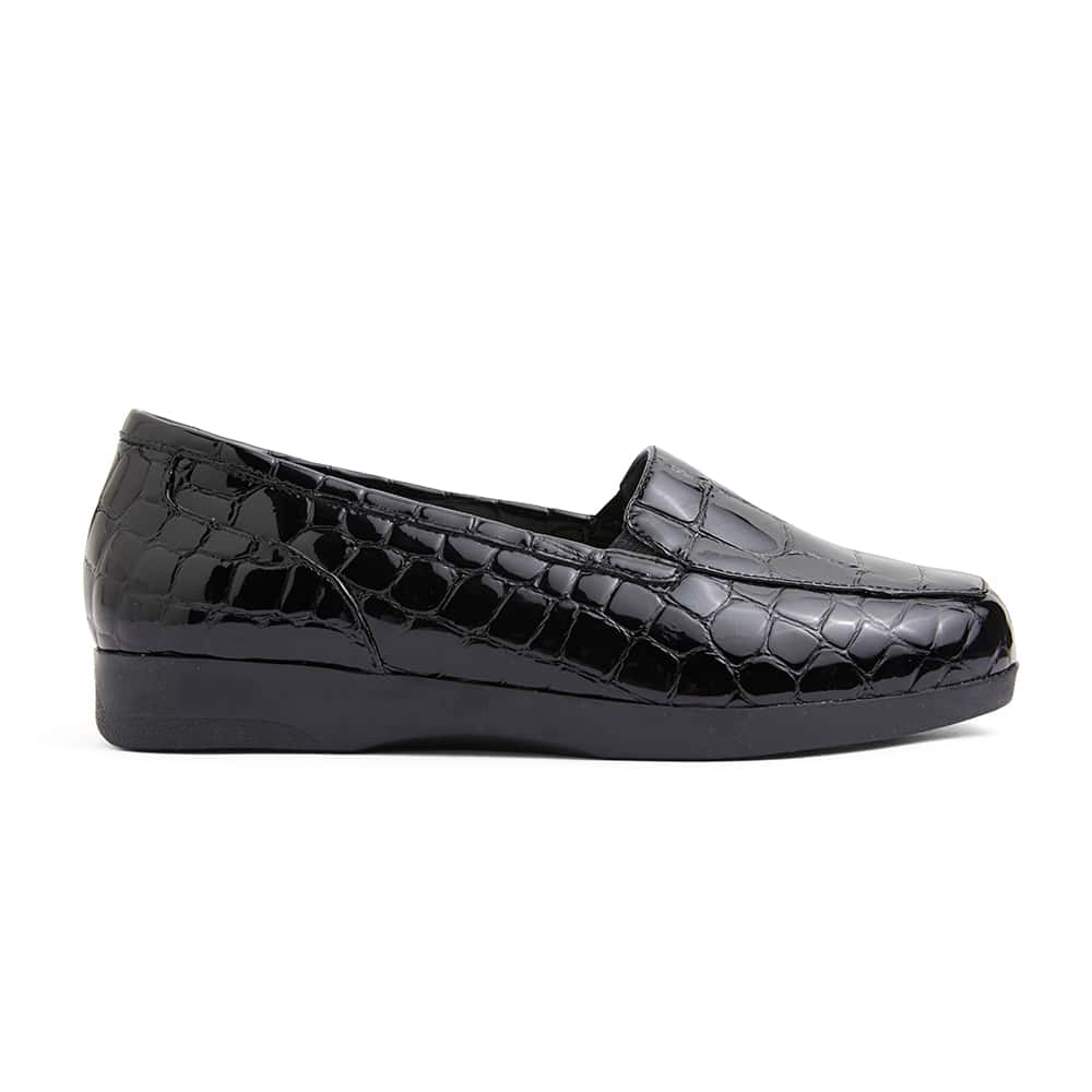 Verse Loafer in Black Patent | Wide Steps | Shoe HQ